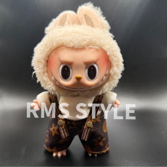 Toys | Labubu V1 Clothes Brown Jumpsuit And White Shirt Lc25 | Poshmark